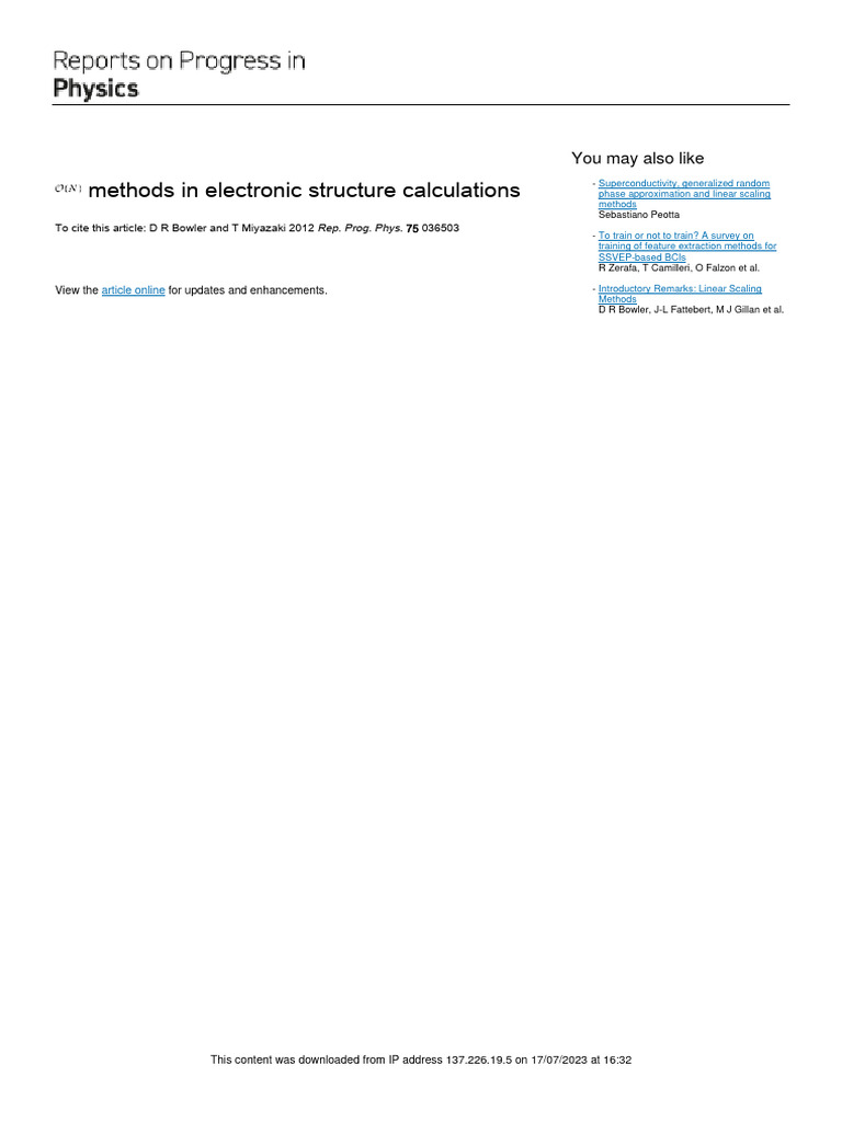 Linear-Scaling in Electronic Structure | PDF