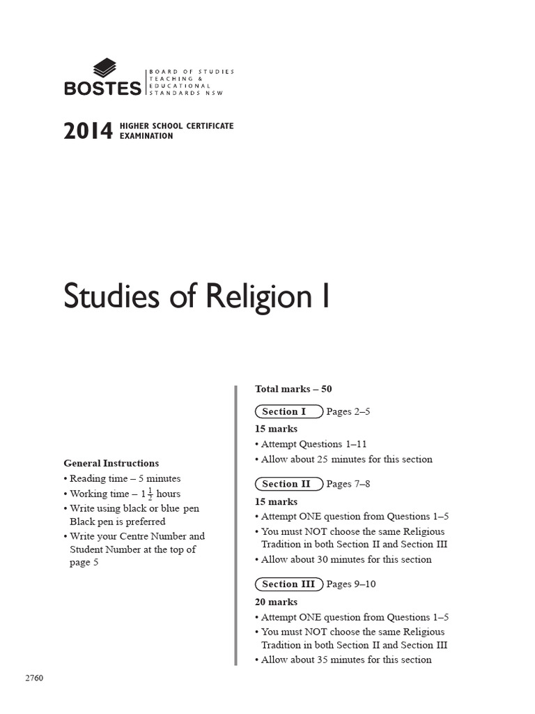 Studies Religion 1 HSC Exam 2014 | PDF | Bioethics