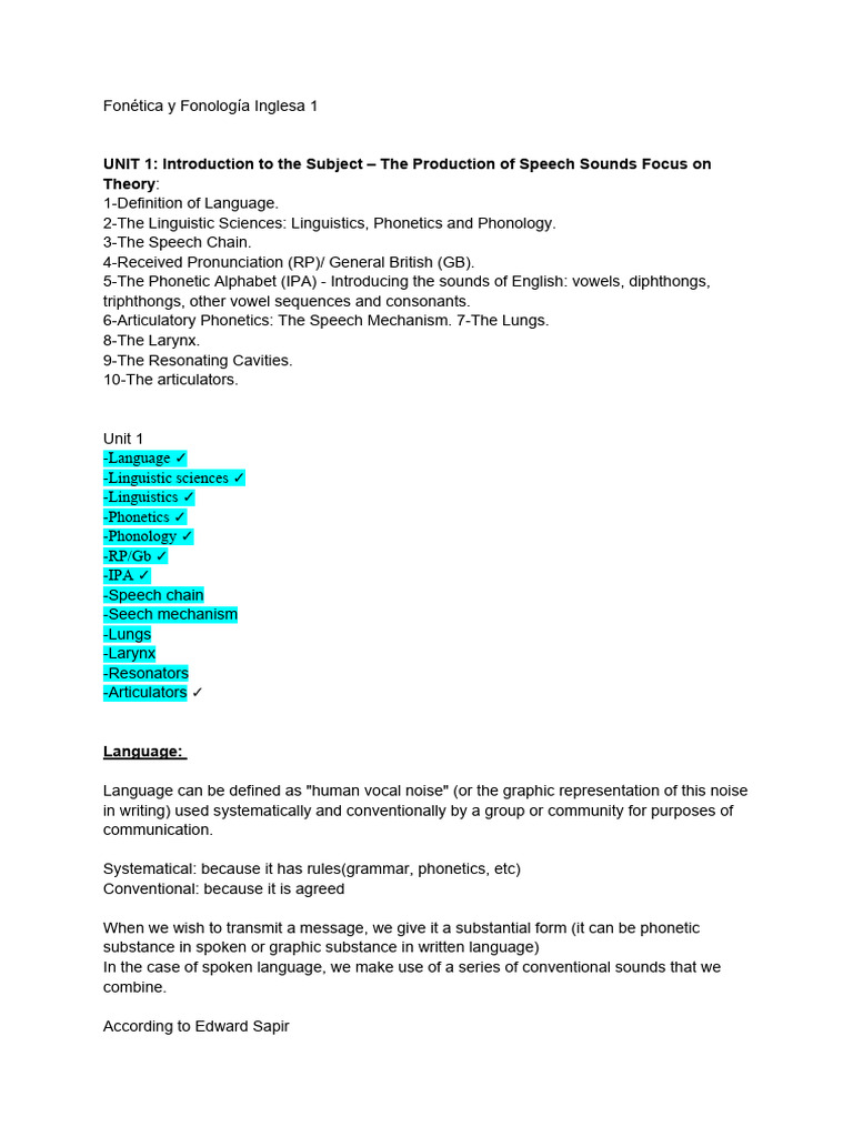 Language "Clothes" | PDF | Consonant | Phonetics