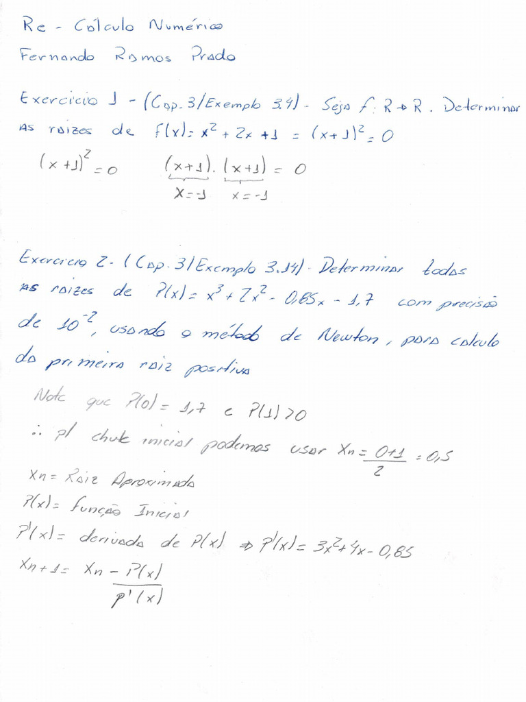 Calculo Numerico Fernando Ramos Prado | PDF