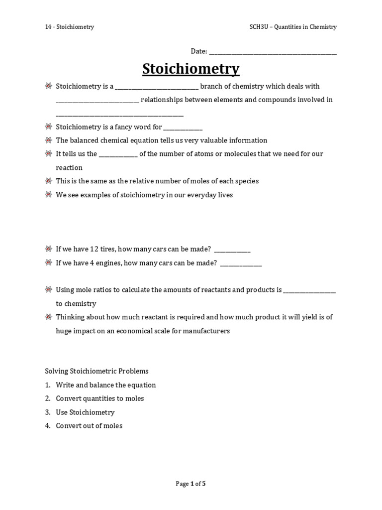 14 - Stoichiometry | Download Free PDF | Stoichiometry | Chemical Compounds