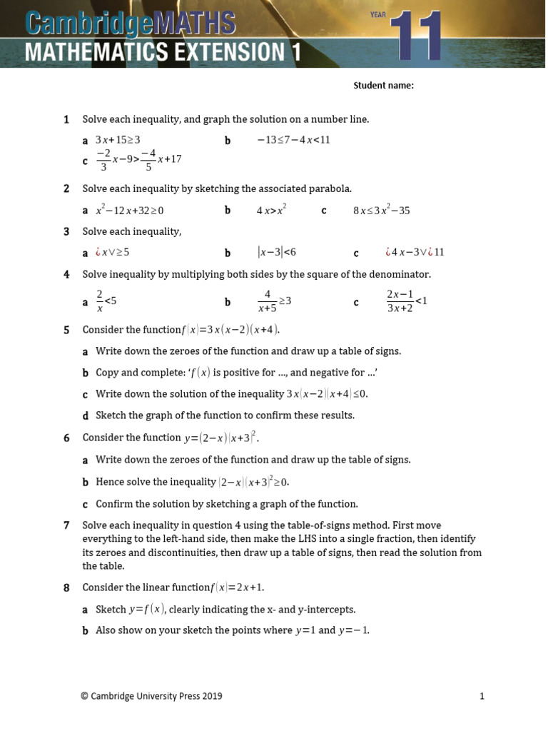 Chapter 5 Test | PDF | Inequality (Mathematics) | Mathematics