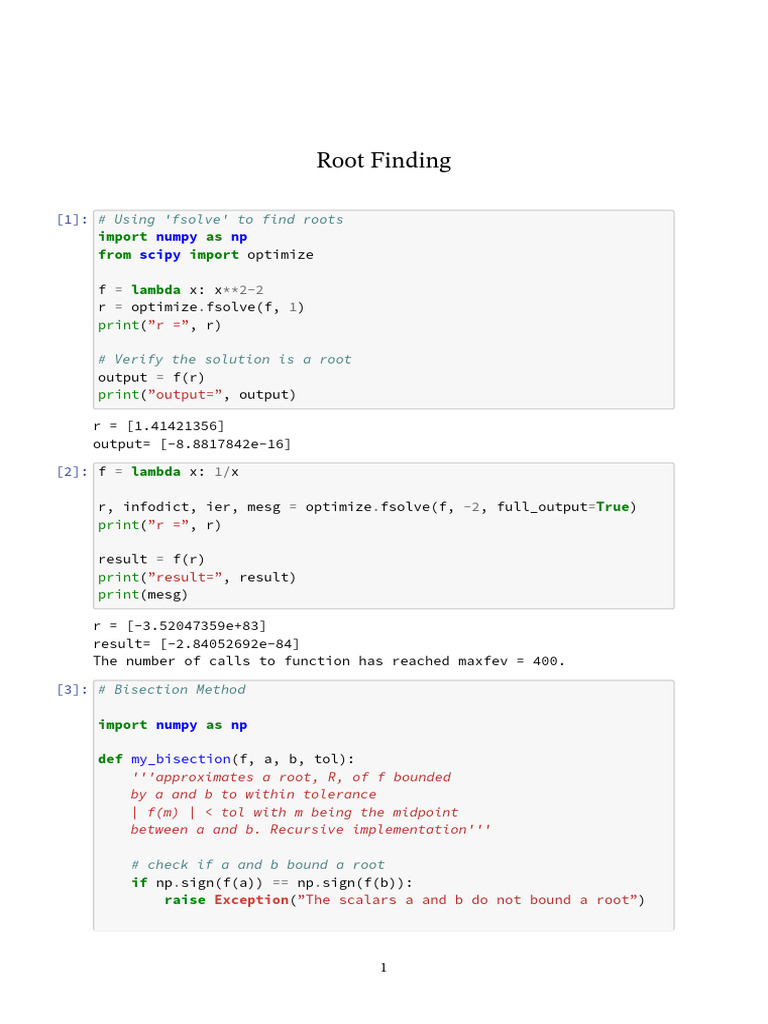 Root Finding | PDF | Mathematics Of Computing | Mathematical Optimization Root Finding | PDF | Mathematics Of Computing | Mathematical Optimization