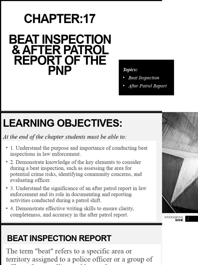 Beat Inspection and Patrol Reporting Guide | PDF | Police | Patrol