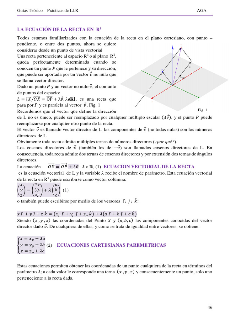 La RECTA de LLR | PDF | Vector Euclidiano | Línea (geometría)