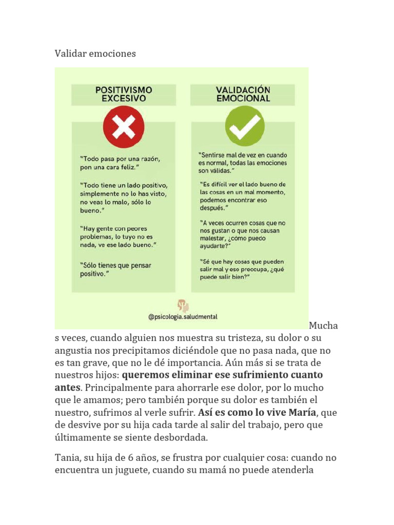 Validar Emociones | PDF | Las emociones | Experiencia