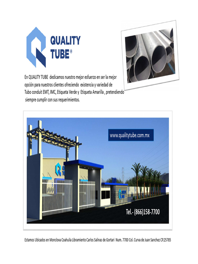 Subcarpeta Ll.1 QUALITY TUBE | PDF | Ingeniería de Edificación | Materiales de construcción