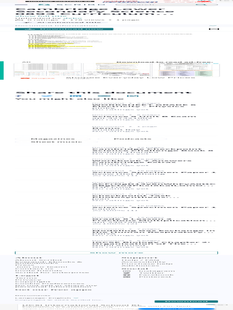 Cambridge Lower Secondary Science 0893 Curriculum | PDF | Chemistry ...