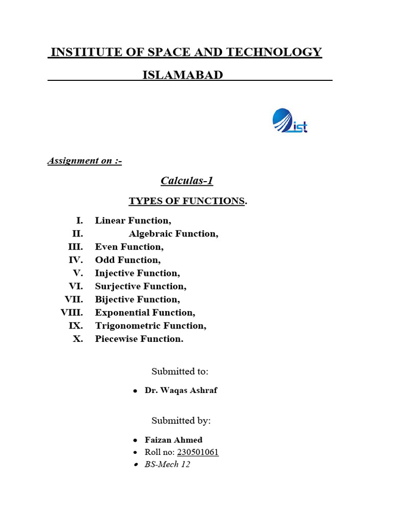 Funtions and Its Types | PDF | Function (Mathematics) | Trigonometric Functions