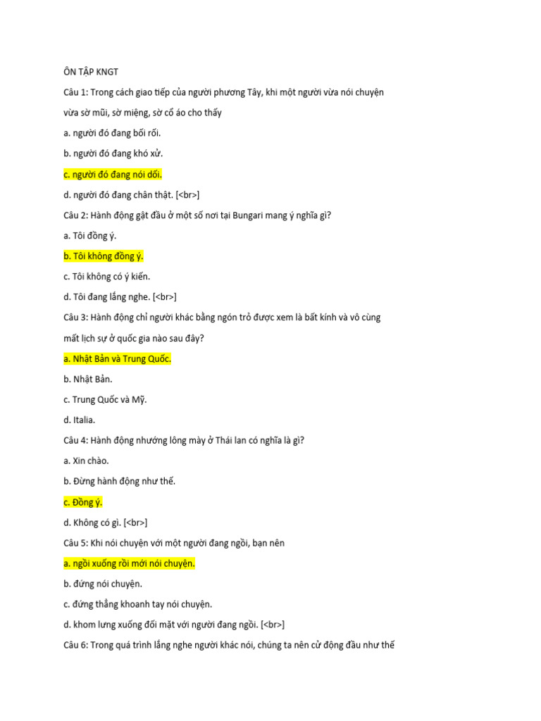 ÔN TẬP KNGT 2 | PDF