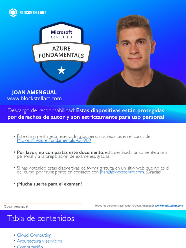 Microsoft Azure Fundamentals AZ 900 v1 | PDF | Computación en la nube | Microsoft Azure