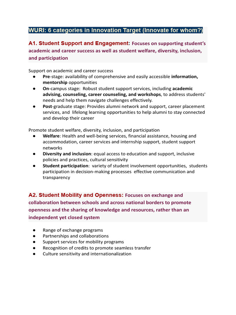 WURI Categories | PDF