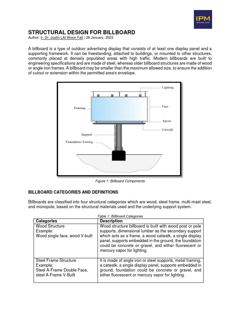 Structural-Design-for-Billboard | PDF | Billboard | Wood