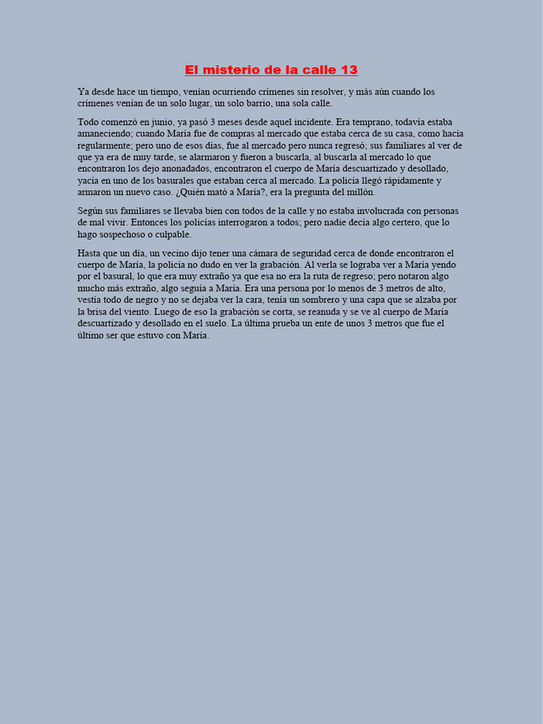 El Misterio de La Calle 13 | PDF