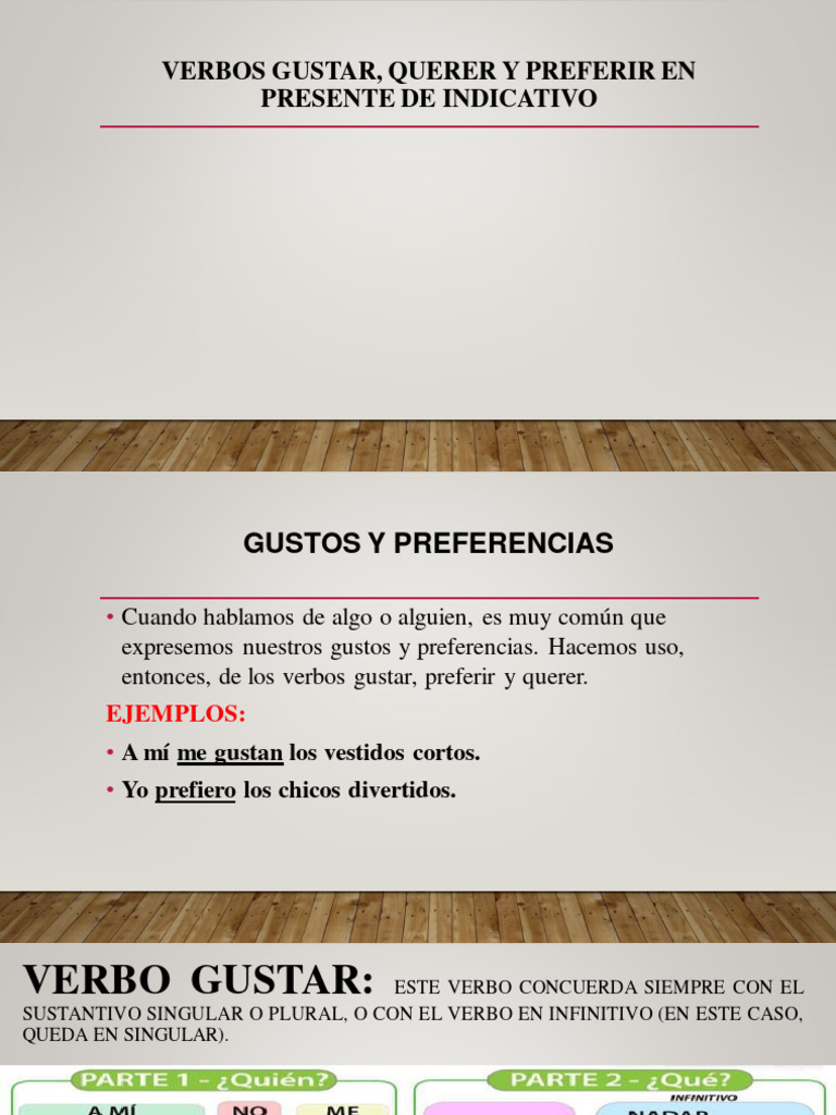 Gustar, Querer y Preferir en Presente | PDF