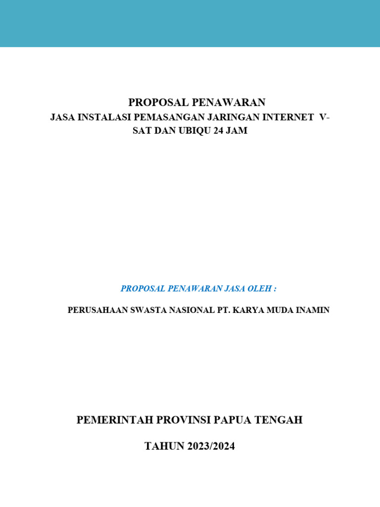 Proposal Jasa Instalasi Vsat Satelit Ubiqu Prov. Papua Tengah | PDF