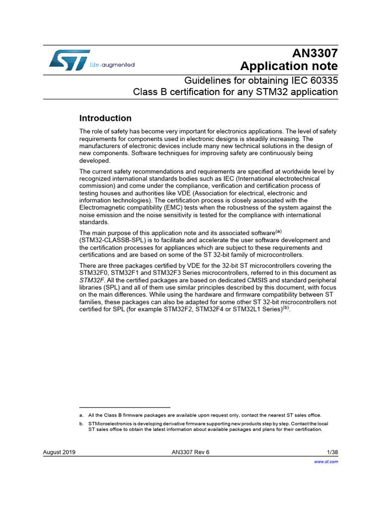An3307 Guidelines For Obtaining Iec 60335 Class B Certification For Any ...