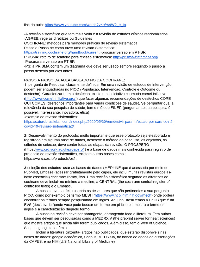 Guia Prático de Revisão Sistemática | PDF | Análise sistemática ...