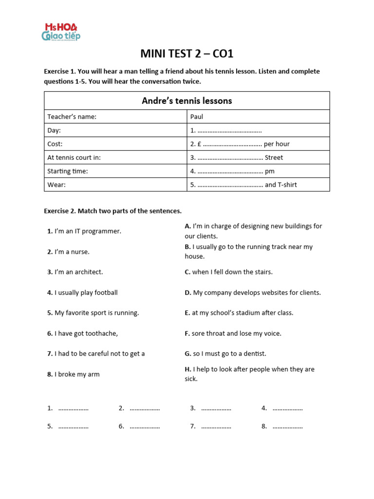 Mini Test 2 - Co1 | PDF