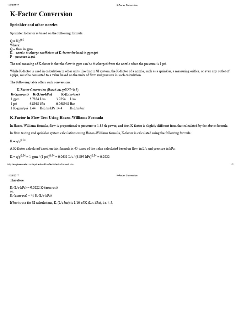 K-Factor Conversion | PDF | Teaching Methods & Materials
