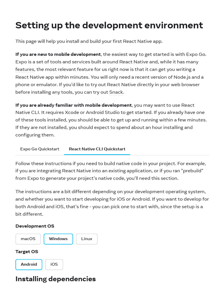 Config 1 AULA - Setting Up The Development Environment React Native | PDF | Android (Operating ...