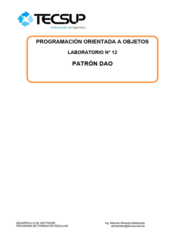 Laboratorio DAO en Java y MySQL | PDF | Programación de computadoras ...