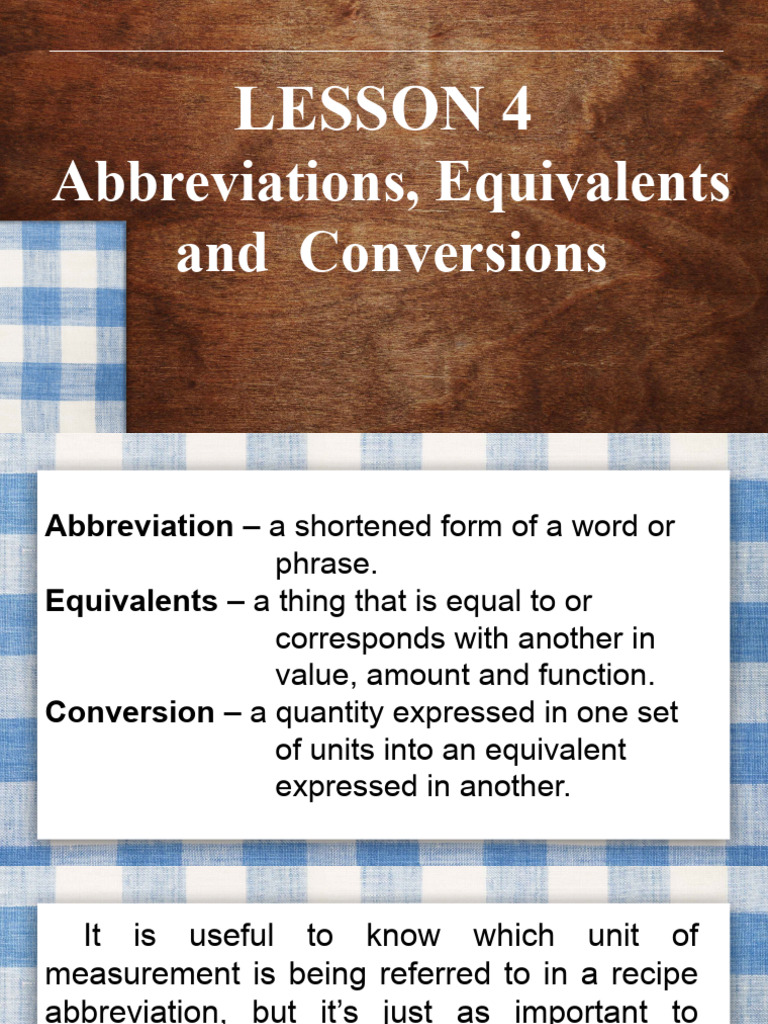Abbreviations and Conversions Explained | PDF | Career & Growth ...