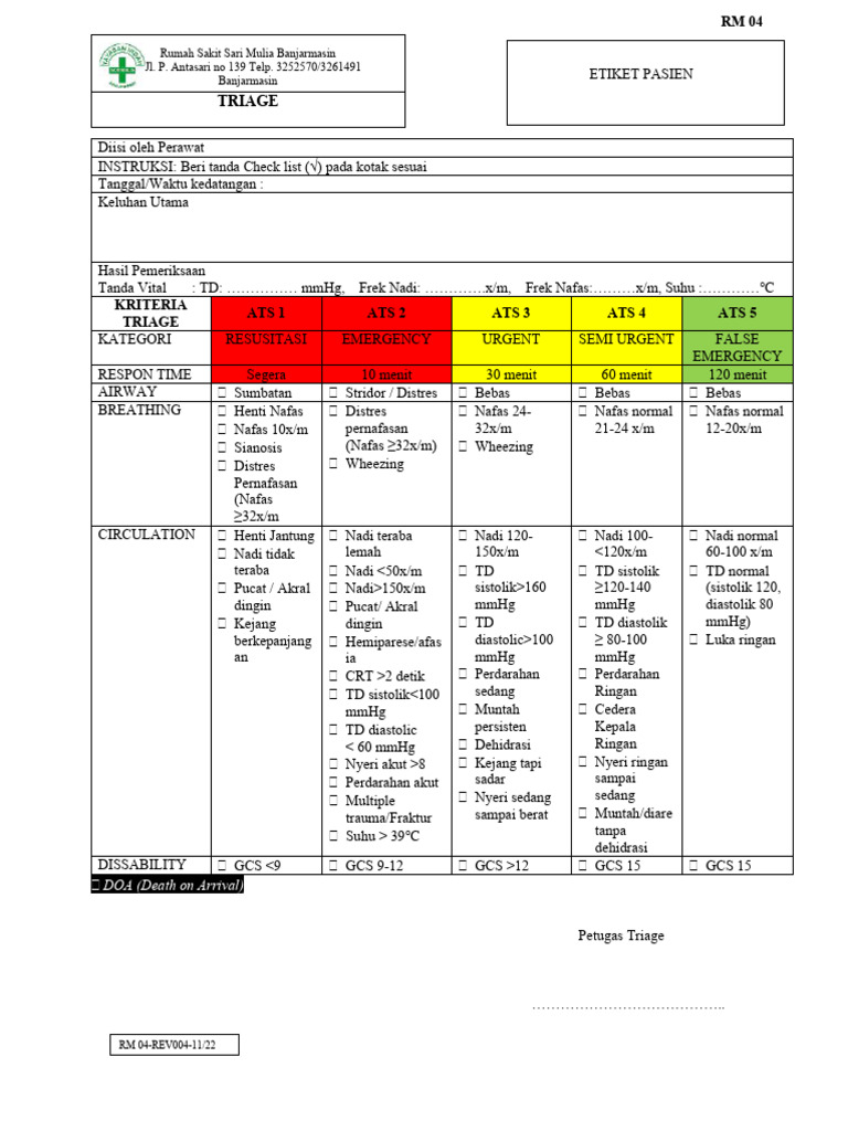 2022 - RM 04 Triage | PDF