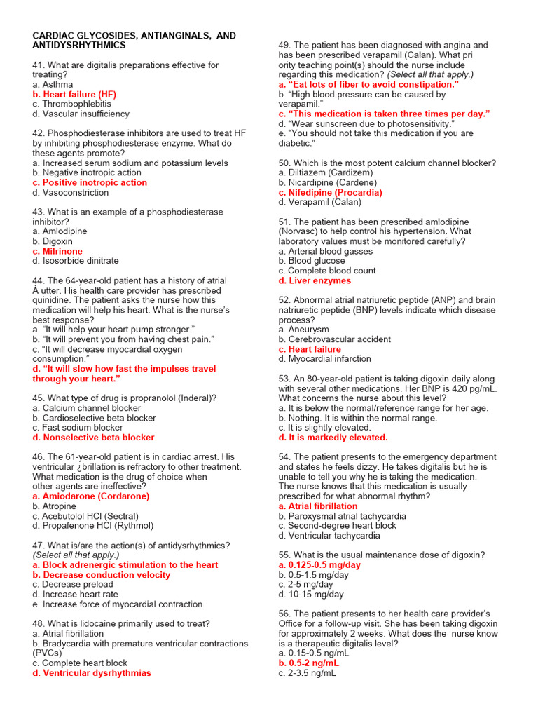 Pharma Cardio Respi and Repro Nclexdocx | PDF | Hypertension | Medicine