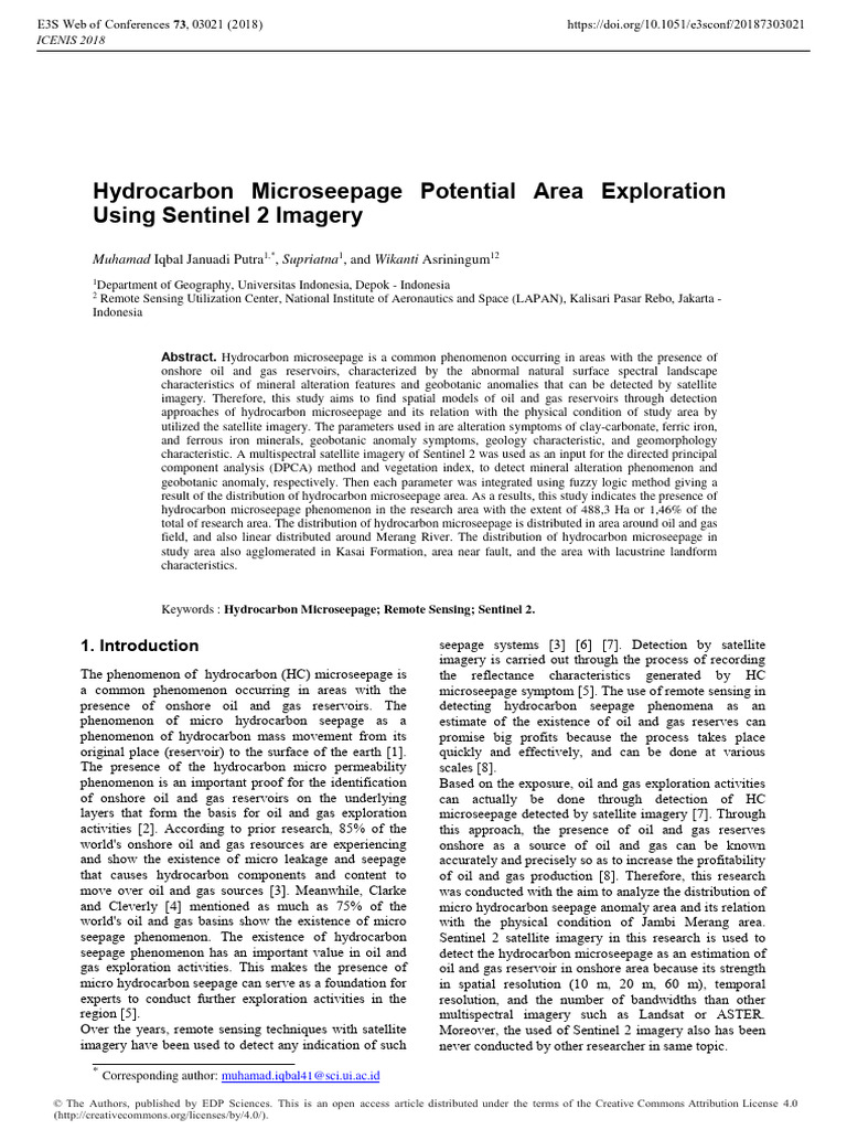2021 - Hydrocarbon Microseepage Potential Area Exploration | PDF ...