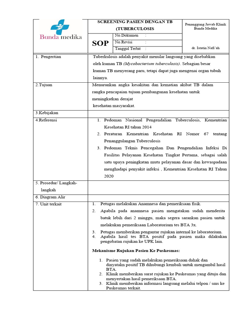SOP Screening TB | PDF