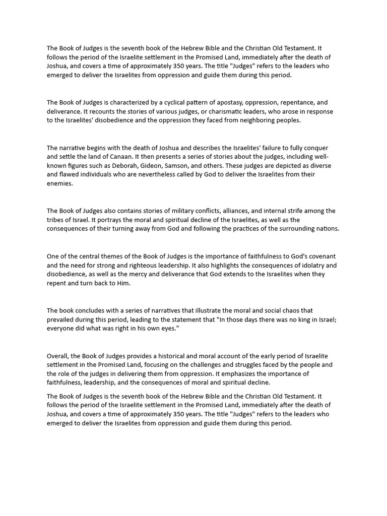 Judges | PDF | Book Of Judges | Israelites