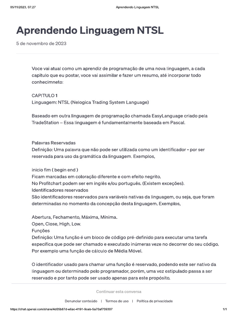 Aprendendo NTSL | PDF