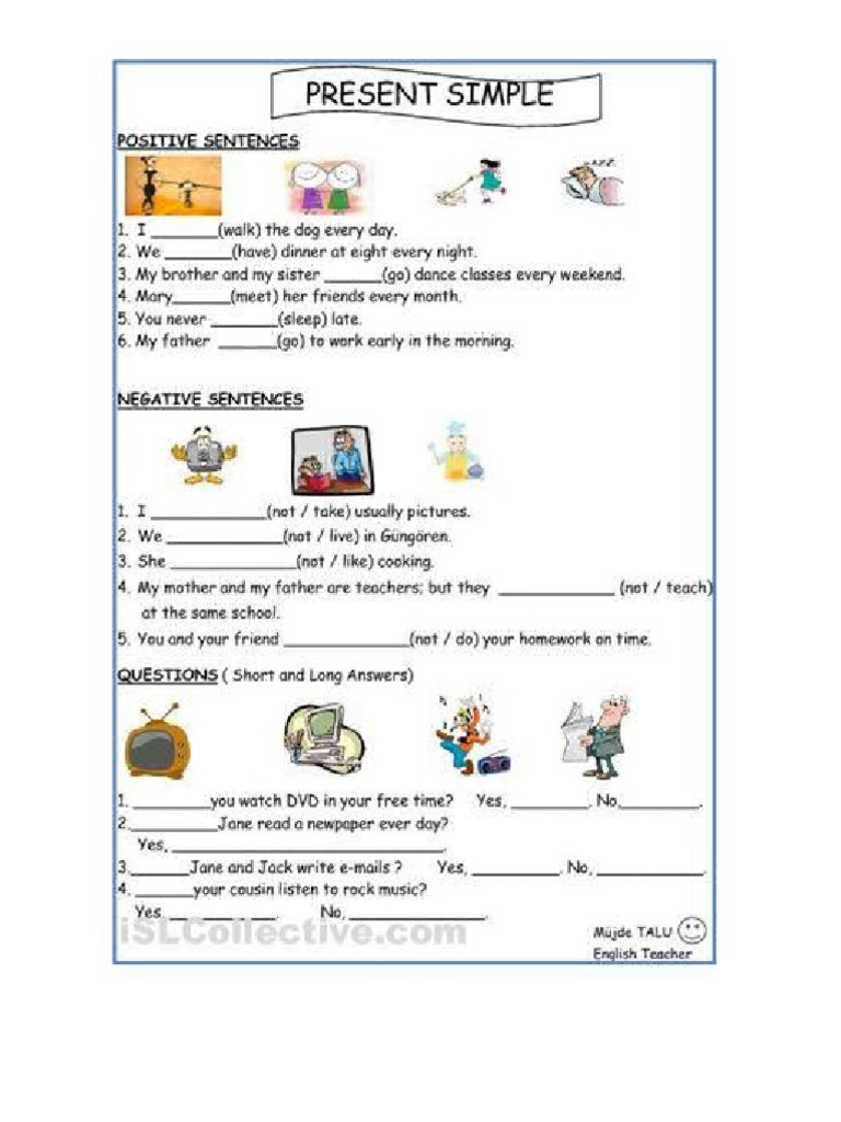Worksheet - Simple Presente | PDF