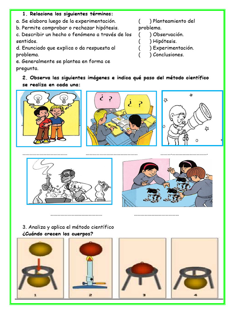 Dibujo y Pasos del Método Científico | PDF | Métodos y materiales de ...