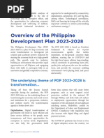 Philippine Development Plan 2023-2028 STS | PDF | Economic Growth ...