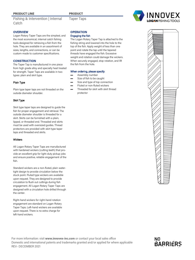 Taper Taps Catalog | PDF | Pipe (Fluid Conveyance) | Building Materials