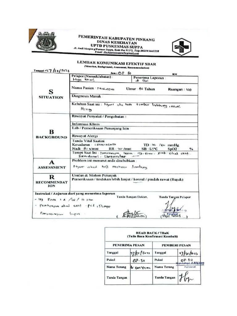 3.6.1.a Rekam Medis Pasien CPPT, Resume Medis Pasien Pulang Atau ...