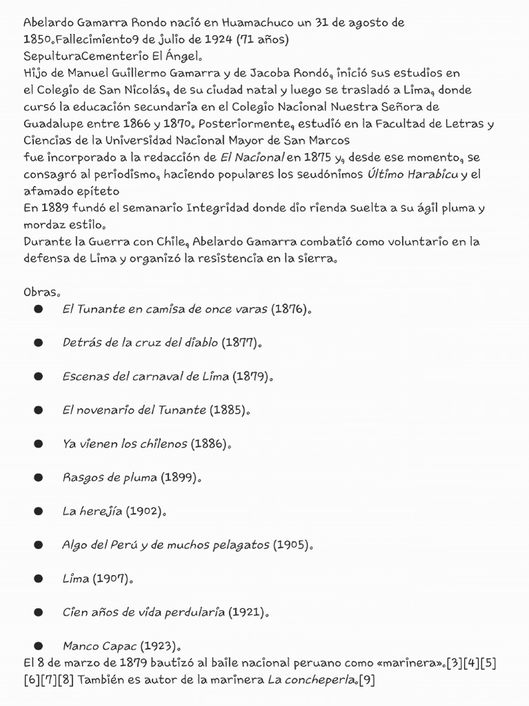 Abelardo Gamarra El Tunante | PDF