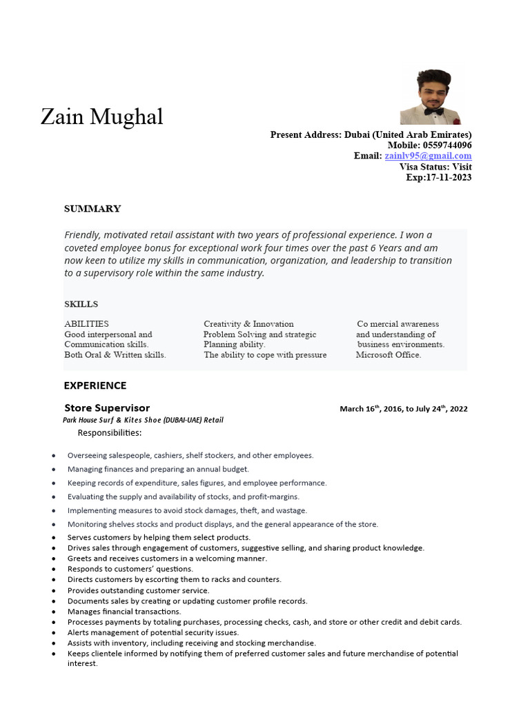 Inam Resume | PDF | Sales | Point Of Sale