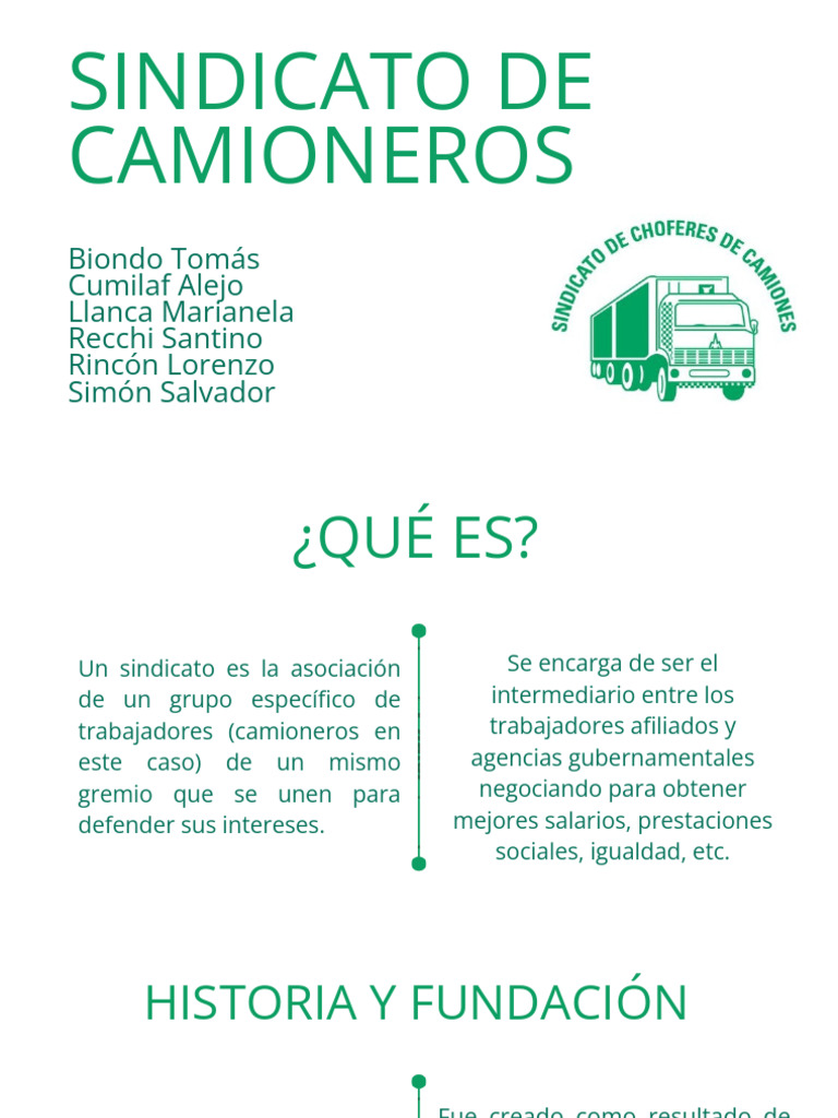 Presentación Del Sindicato de Camioneros | PDF | Sindicato | Derecho ...