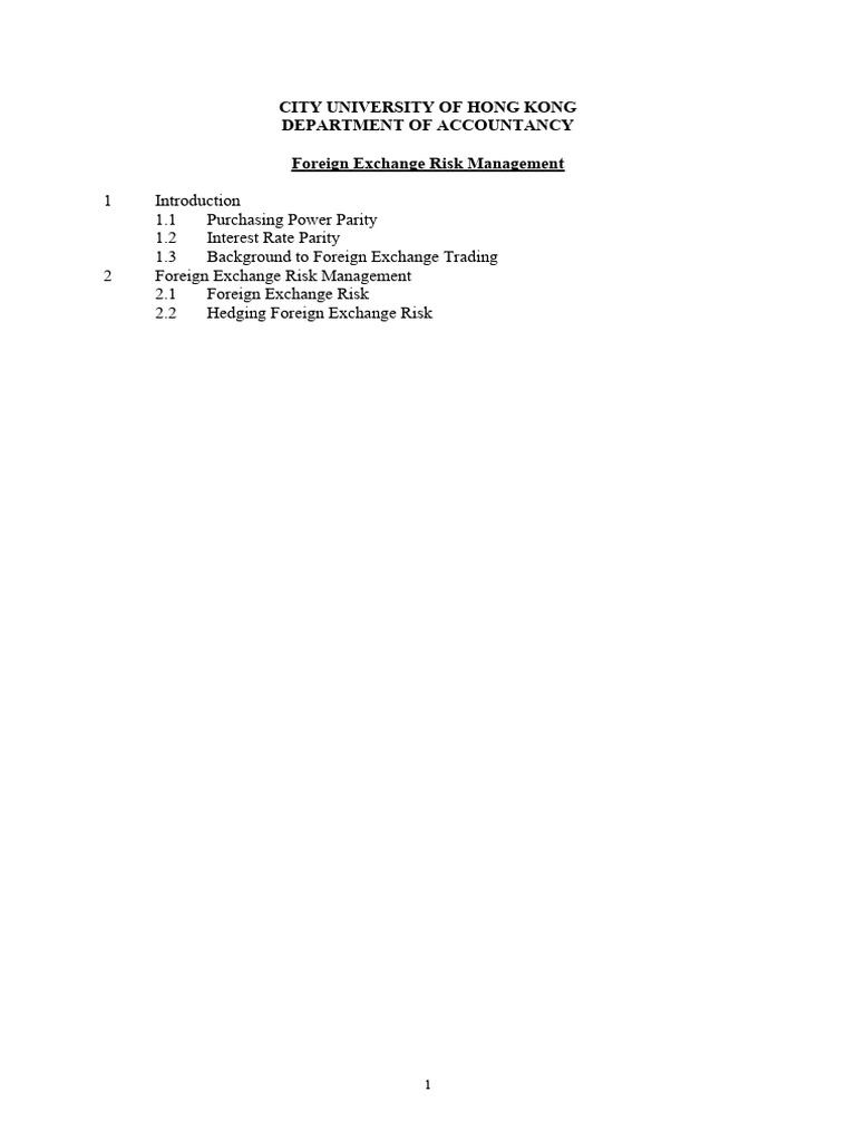 Foreign Exchange Risk Management (Notes) | PDF | Exchange Rate | Hedge ...