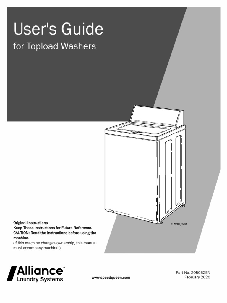 User's Guide: For Topload Washers | PDF | Washing Machine | Clothing