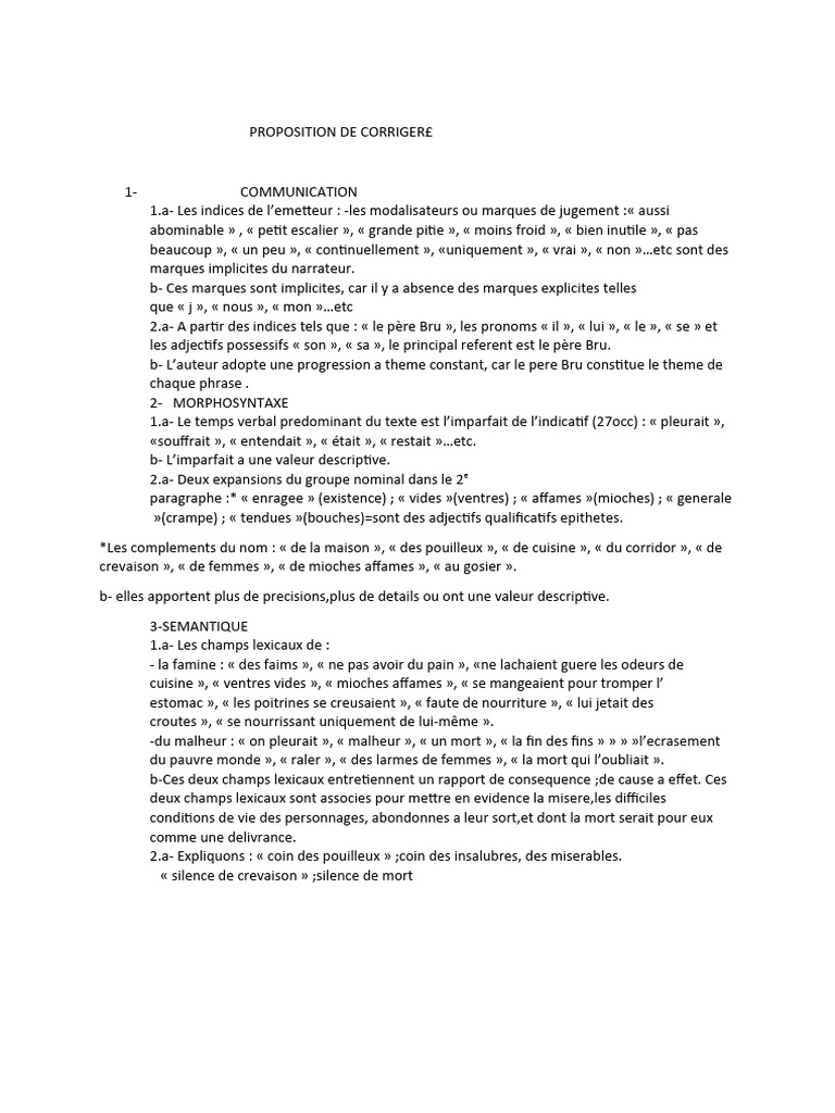 Proposition de Corrige LF 2024 | PDF | Sémantique | Syntaxe