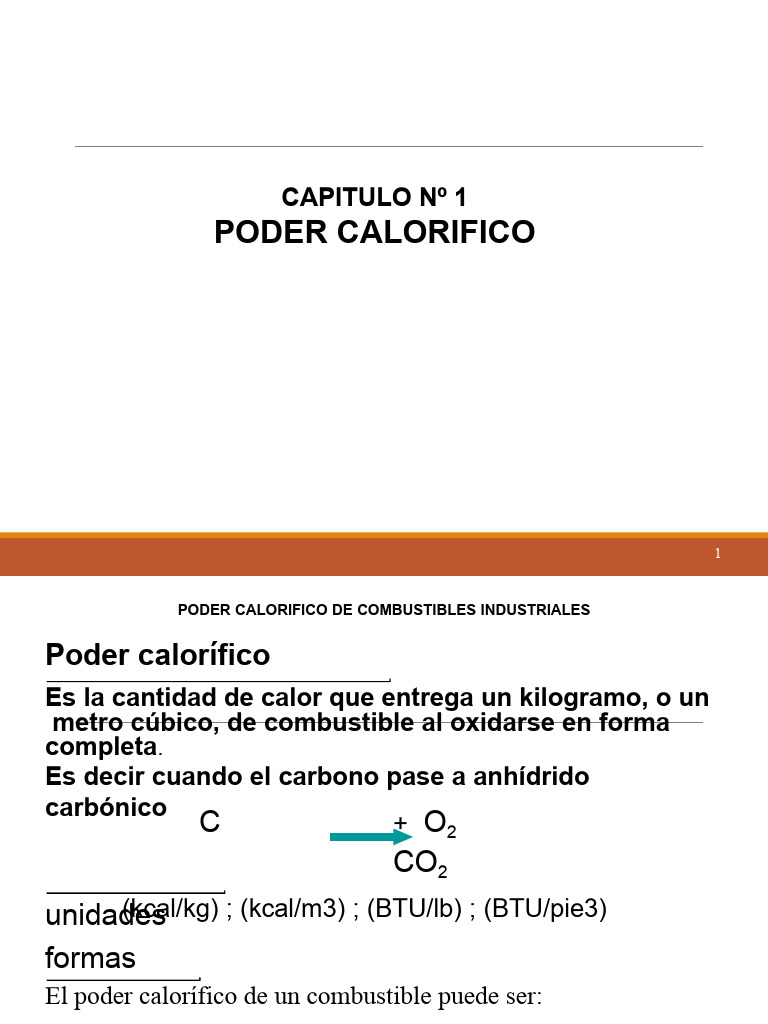 Poder Calorífico | PDF | Combustión | Combustibles