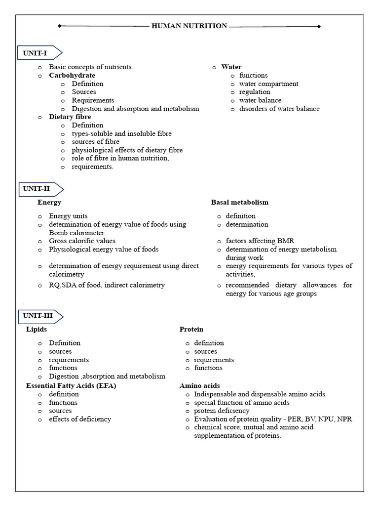 Comprehensive Human Nutrition Guide | PDF | Food Energy | Diet & Nutrition