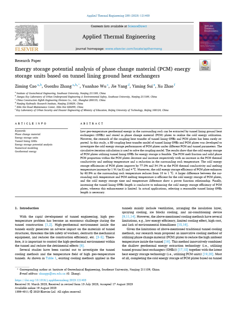 PCM Plates for Tunnel Cooling Efficiency | PDF | Heat Transfer ...