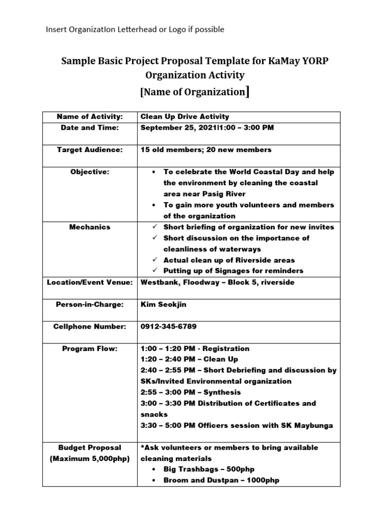 Annex A - Sample Project Proposal KaMay | PDF