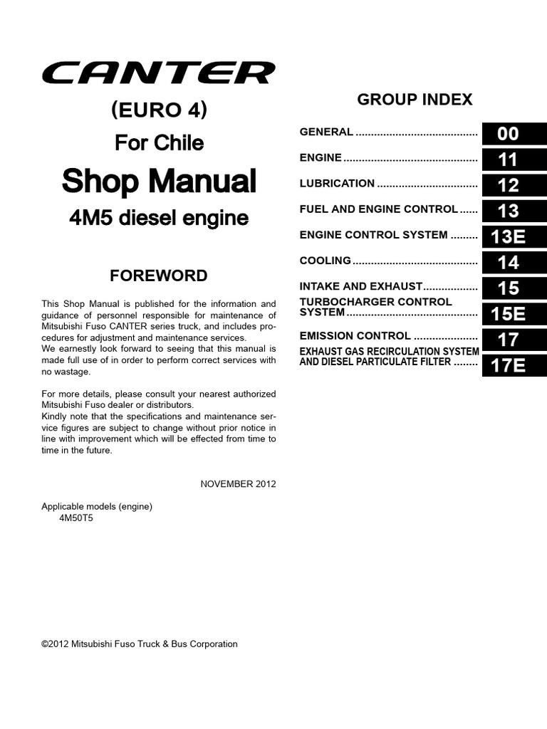 Manual Motor Mitsubishi Fuso (Versión Imprimible) | PDF | Electrical ...
