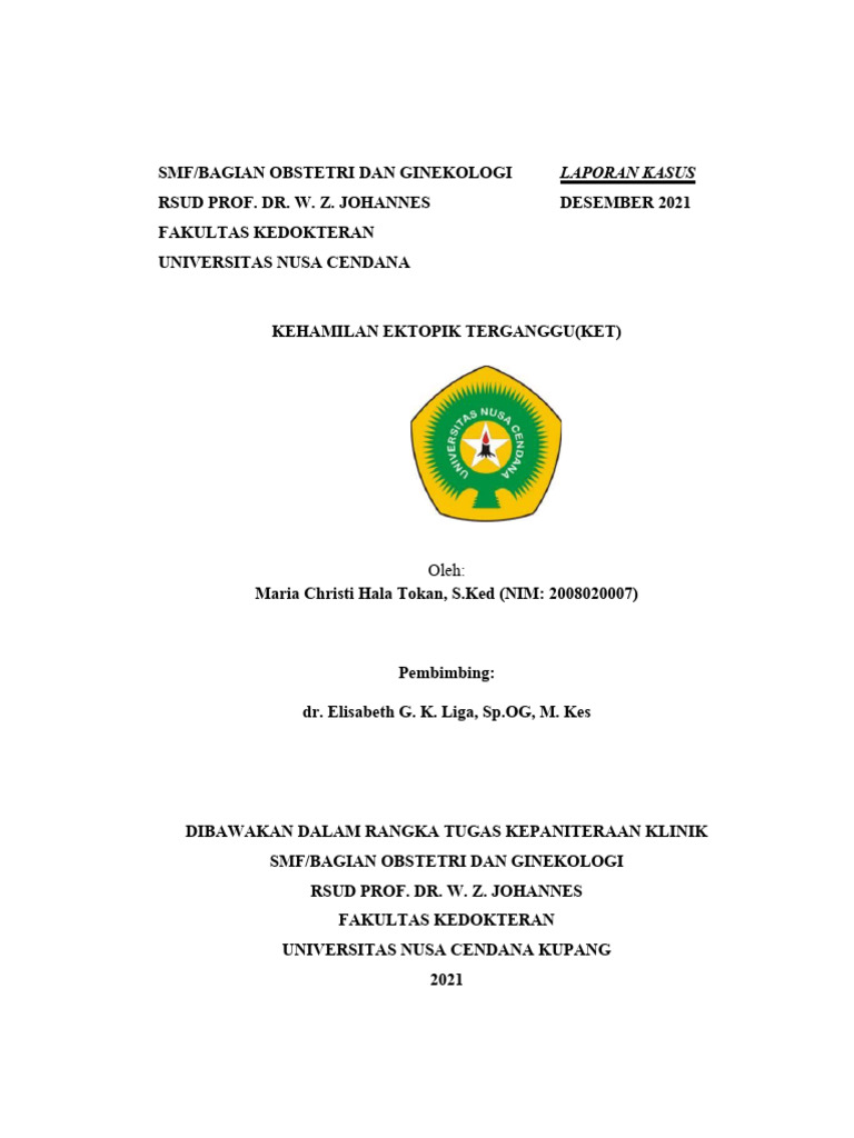 Laporan Kasus KET Edit | PDF | Kesehatan Holistik | Sains & Matematika